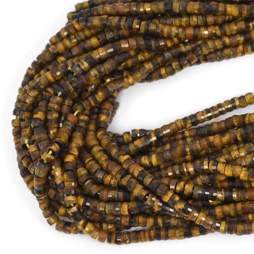 Tygrysie oko talarek fasetowany ok. 4x2mm - Kamieniołomy.pl